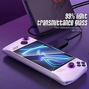 Orzero (3 Pack Compatible for ROG Ally (Upgraded) Tempered Glass Screen Protector, (Full Coverage) Anti Scratch 9 Hardness 2.5D Arc Edges Bubble-Free (Lifetime Replacement)