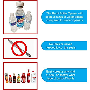 Bruni Multifunction Bottle Opener – Medicine Safety Cap Can Bottle Opener Easy to Use for Children, Weak Hands, Elderly and Arthritis Sufferers (White)