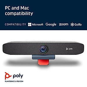 Poly Studio P15 Personal Video Bar (Plantronics + Polycom) - 4K Video Quality - Camera, Microphones & Speaker Solution with Premium Audio & Video - Certified for Zoom and Teams