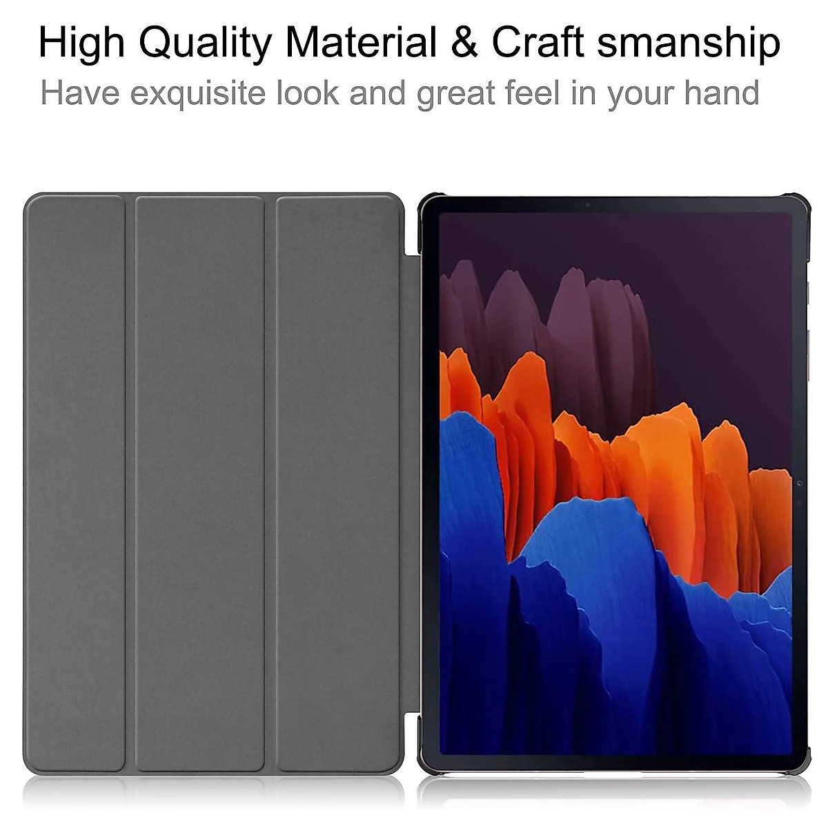 ZZOUGYY Tablet Cover for Samsung Galaxy Tab S7 Plus 12.4 T970 T975 (2020 Release),Ultra Slim Folio Stand Lightweight Leather Case for Galaxy Tab S7+ 2020 SM-T970 SM-T975 12.4" (KST-Apricot Flower)