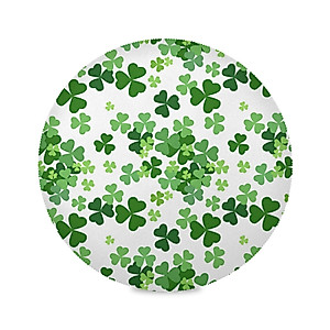 St. Patrick's Day Placemats Lucky Clover Shamrocks Round Placemats Set of 6 for Kitchen Table Washable Kitchen Table Mats Place mats