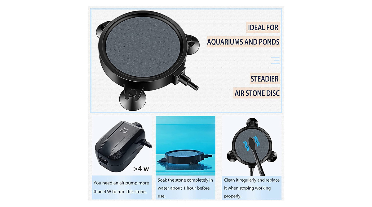 Pawfly 4 Inch Aquarium Air Stone Diffuser for Fish Tanks & Ponds