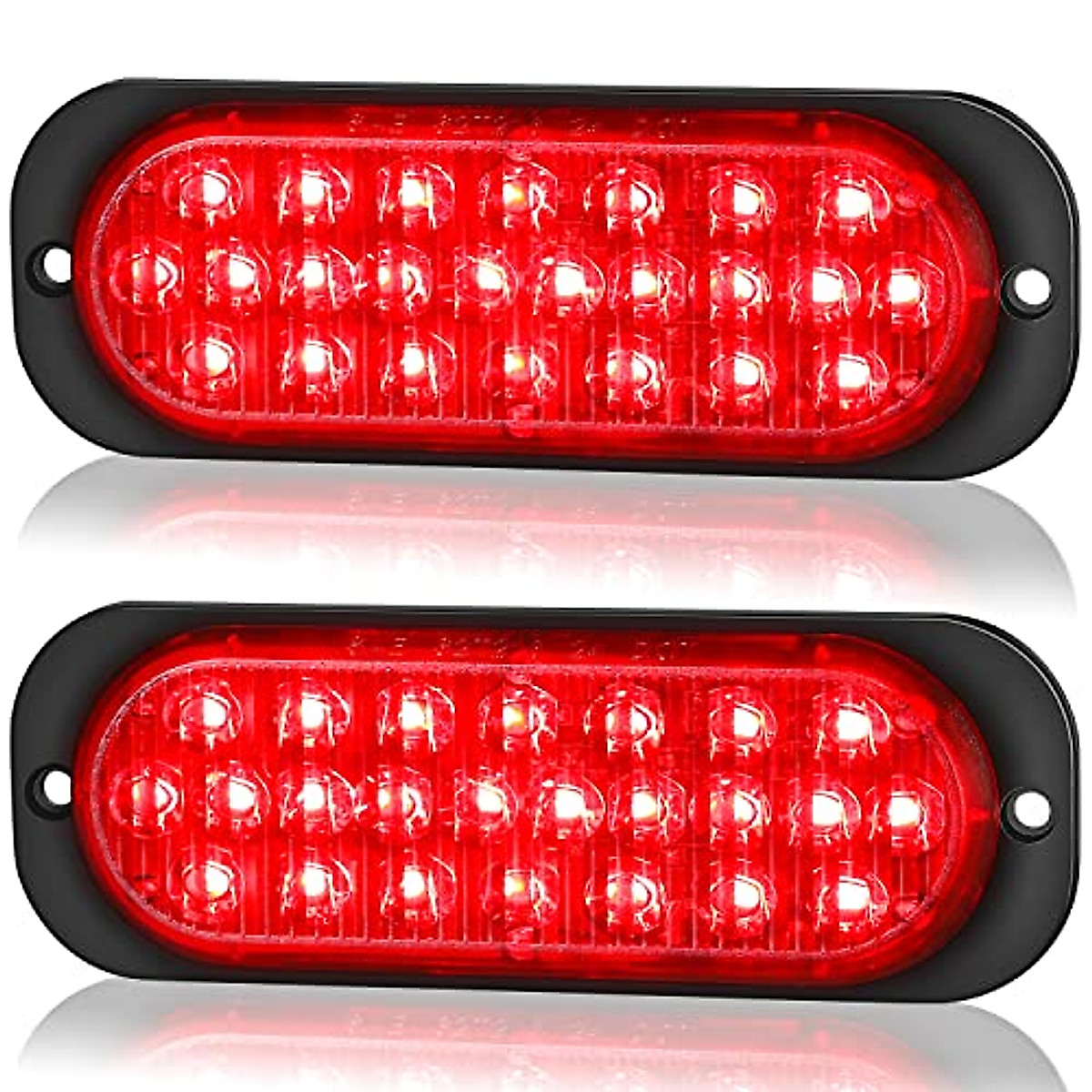 LINKITOM Oval Aluminum Housing Ultra Slim Trailer Lights, 24-LED Brake Turn Signal Side Marker Tail Lights for Boat Trailer Truck RV[Surface Mount] [DOT Certified] [IP67]