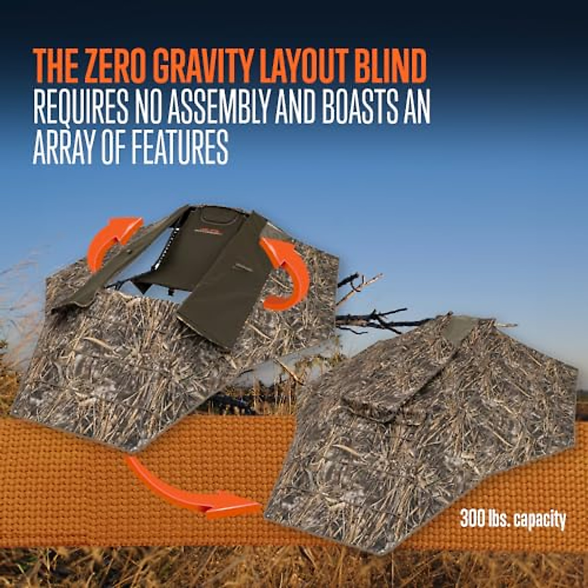 ALPS OutdoorZ Zero-Gravity Layout Blind - Advanced Hunting Blind in Realtree MAX-7, with Flared Fabric, Heavy-Duty Stakes, Padded Seat & Headrest, Gear Pockets, and Backpack Straps