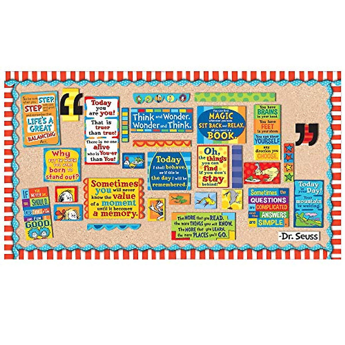 Eureka Dr.Seuss 'Cat in The Hat' Bulletin Board Trim and Classroom Decoration for Teachers, 12pc, 3.25'' W x 37'' L