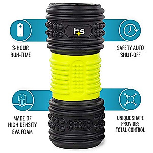 HealthSmart Vibrating Foam Roller, FSA & HSA Eligible Massage Roller and Muscle Roller for Exercise and Physical Therapy with Four Speed Vibrations and Deep Tissue Massage, Firm Density