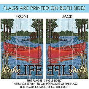 Toland Home Garden 1010007 Rustic Lake Life summer Flag 28x40 Inch Double Sided summer Garden Flag for Outdoor House Canoe Flag Yard Decoration
