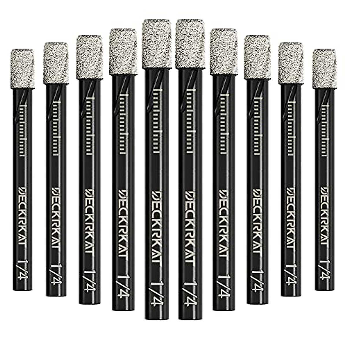 10 Packs Dry Diamond Drill Bits Set 1/4" 6mm Vacuum Brazed Diamond Hole Saws for Granite Tile Ceramic Marble Stone Glass and More Hard Materials (not for Wood), Round Shank with Storage Case