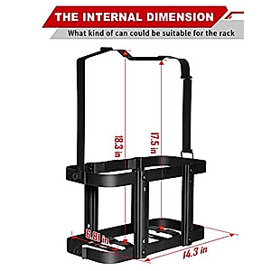 Racewill 2023 Upgrade Jerry Can Mount Holder: Lockable Jerry Gas Can Holder Rack, 5 Gallon ( 20 Liter ), Reinforced Welding