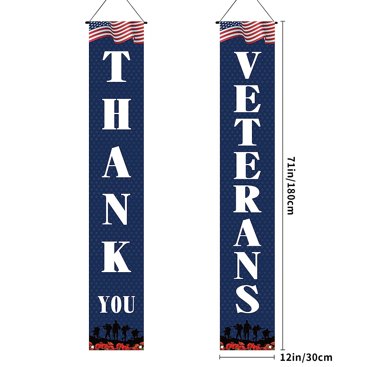 Memorial Day Decorations Thank You Veterans Porch Banner 4th of July Memorial Day Independence Day Patriotic Decorations and Supplies for Home Party