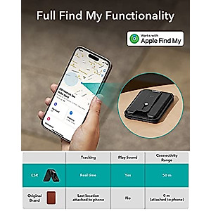 ESR MagSafe Wallet (HaloLock), Geo iPhone Wallet Stand with Full Find My Functionality, Wallet Tracker with Adjustable Stand, Magnetic Wallet for iPhone 14/13/12 Series, MagSafe Accessories, Black