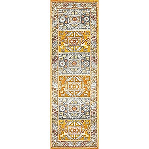 nuLOOM Vintage Lorena Tribal Runner Rug, 2' 6" x 6', Yellow