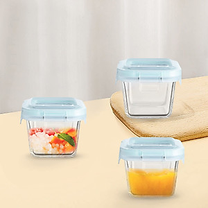Small Glass Food Storage Containers Set of 12, 6oz Mini Glass Containers Airtight, Leakproof for Snacks, Dips, Overnight Oats, Condiment Salad Dressing Sauce, Microwave, Dishwasher Safe