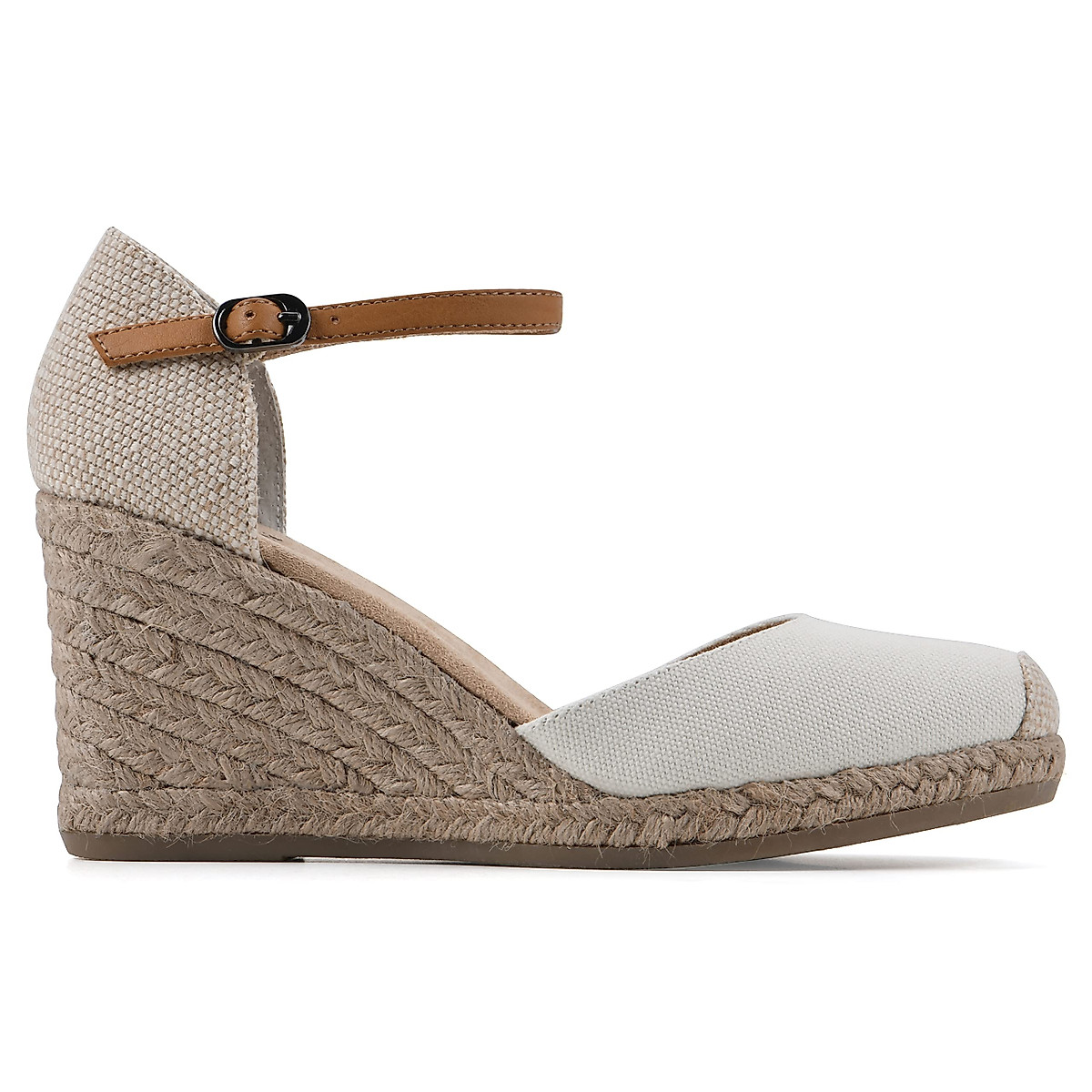 WHITE MOUNTAIN Women's Mamba Espadrille Wedge Sandal, Natural/Fabric, 10 M