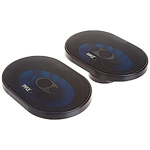 Pyle 6” x 8” Car Sound Speaker (Pair) - Upgraded Blue Poly Injection Cone 3-Way 360 Watts w/ Non-fatiguing Butyl Rubber Surround 70 - 20Khz Frequency Response 4 Ohm & 1" ASV Voice Coil - Pyle PL683BL