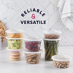 Food Storage Containers With Lids, Plastic Deli Containers Variaty Pack, Soup Containers With Airtight Lids Meal Prep To Go, Microwave, Freezer & Dishwasher Safe BPA-Free, 48 Pack, 16 & 32 Oz