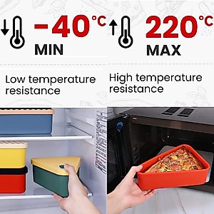 Pizza Leftover Storage Container,Reusable Pizza Slicone Container,Silicone Food Container Lunch Box Withstand Temperature in -40~200℃ (9inch)