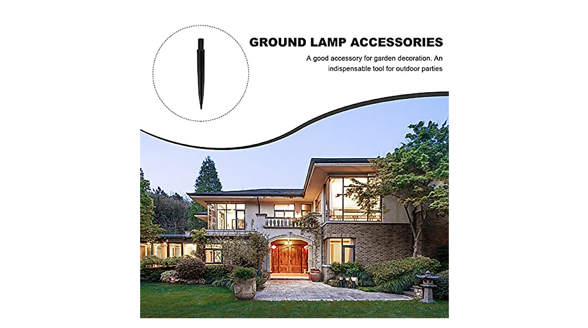 Durable Black Ground Spikes for Outdoor Lights - 20 Pcs