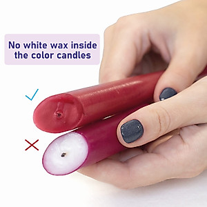 Sonedly 10 inch Taper Candle 4 Pack - Home Interior Long Burning Dripless and Smokeless Candles Unscented - Tapered Candles for Home - 8-Hour Burning Purple Candles