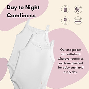 Feathers Baby Girls 100% cotton super soft One-piece Bodysuits 2-Pack
