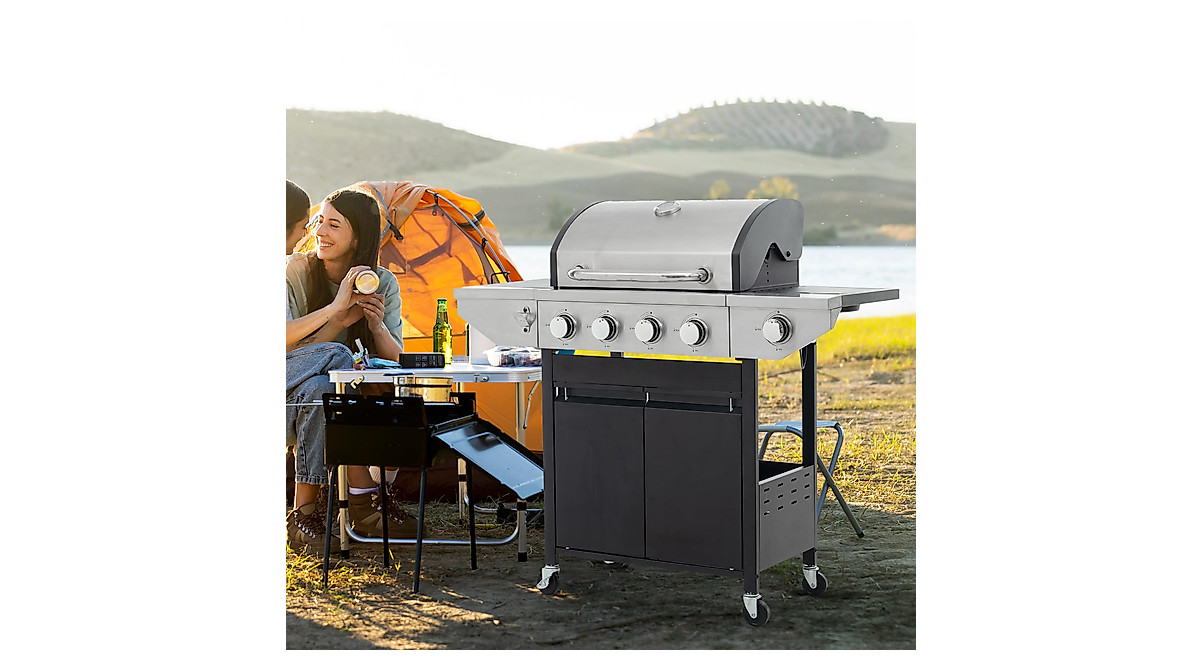 4-Burners Propane Gas BBQ Grill - Perfect for Outdoor Cooking