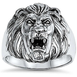 Oxford Diamond Co New Solid Lion .925 Sterling Silver Ring Sizes 8-13 (10)
