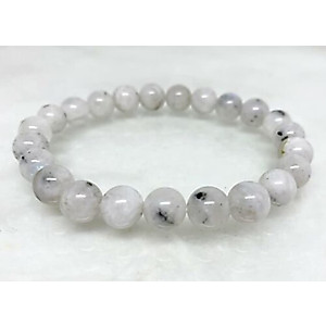 Bracelet Rainbow Moonstone Stone of Intuition Beaded Bracelet Jewelry Bracelets BY SRIGEMCREATION (8 MM)
