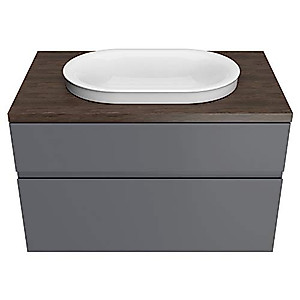 American Standard 8726033.477 Studio S 33 in. Double-Drawer Bathroom Vanity, Dark Grey