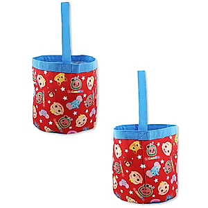 CoComelon Collapsible Nylon Basket Bucket Tote Bag (Red, One Size)