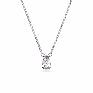 SWAROVSKI Stilla Pendant, Pear cut, White, Rhodium Finish