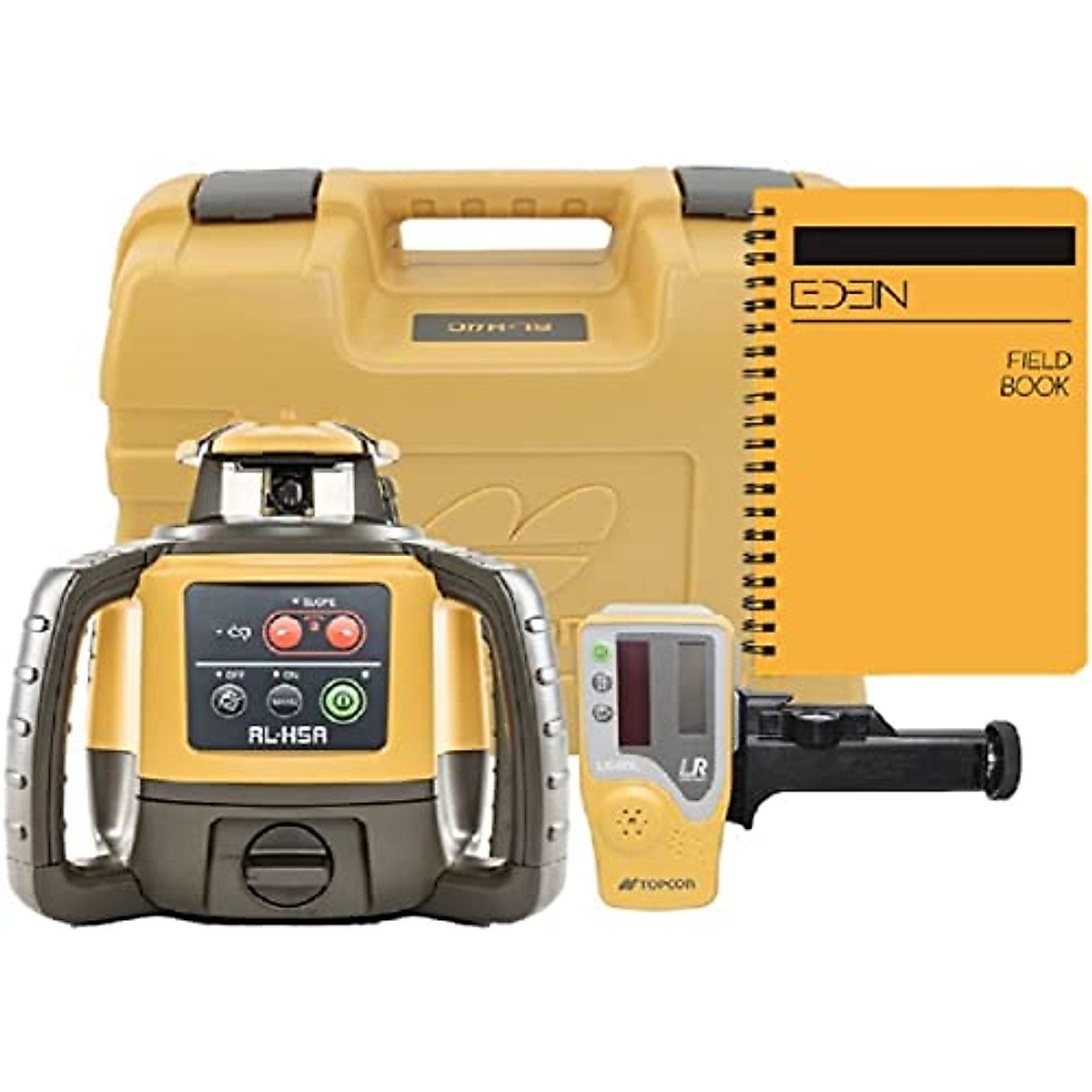 Topcon RL-H5A Self Leveling Horizontal Rotary Laser with Bonus EDEN Field Book, IP66 Rating Drop, Dust, Water Resistant, 800m Construction Laser, Includes LS-80L Receiver, Detector Holder, Soft Case