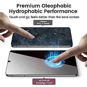 MOHAVE 2 Pack [Auto Alignment] Privacy Screen Protector for Samsung Galaxy S21 Ultra 5G 6.8 inch, Anti Spy Private Film, 7H Hybrid Material, 100% Ultrasonic Fingerprint ID Compatible, Case Friendly