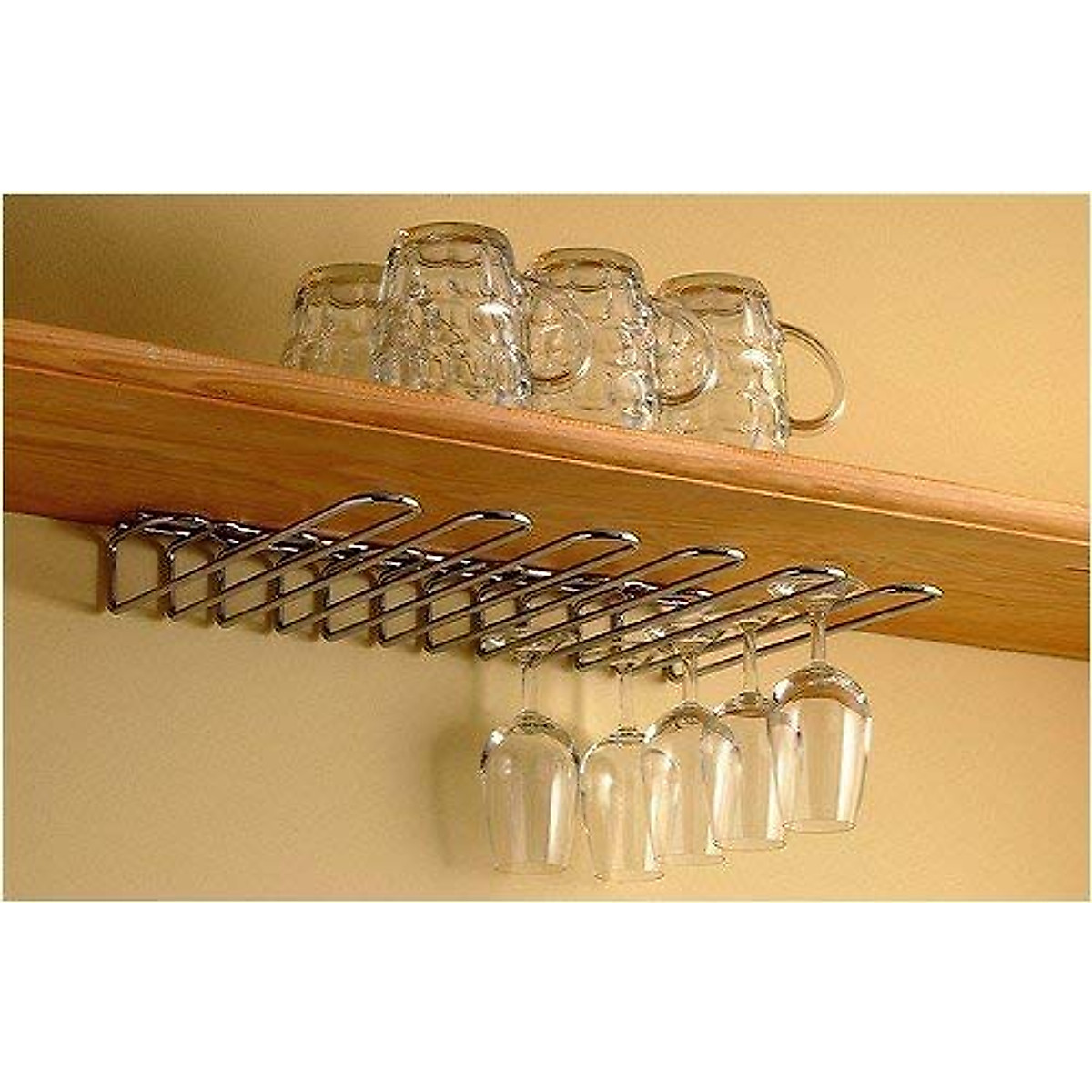 Paderno World Cuisine Chromed Steel Wall Mounted Glass Rack