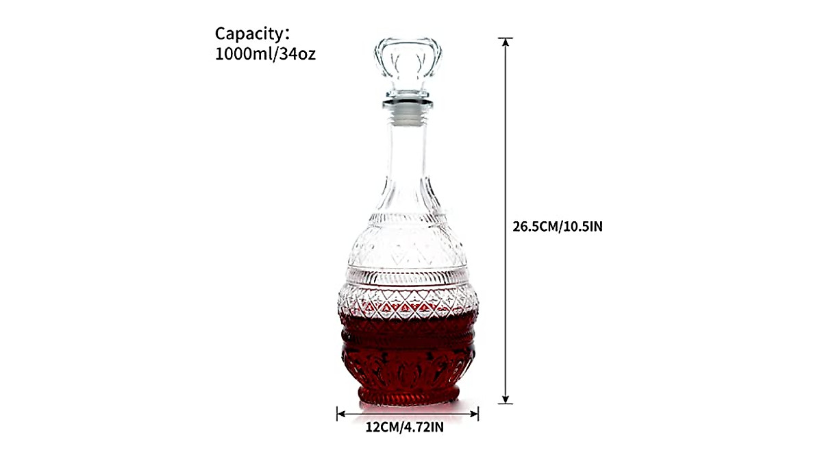 Elegant MDLUU Liquor Decanter - 34oz Glass Spirits with Airtight Seal