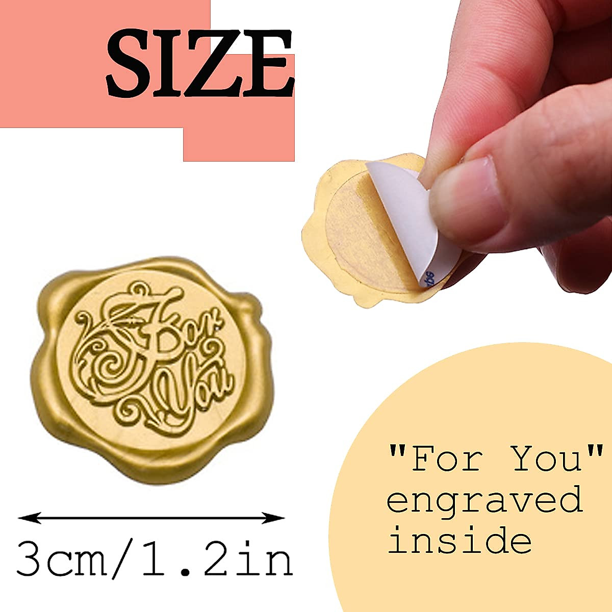 50 PCS Wax Seal Stickers Envelope Seal Stickers Wedding Envelope Seals Self Adhesive Gold Stickers Set for Invitations Cards Party Favors/Birthday Party Supplies