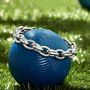 Ross-Simons Italian Sterling Silver Textured and Polished Multi-Link Bracelet. 8 inches