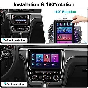 2022 Android 11 Rotating Touch Screen Car Stereo with Apple Carplay Android Auto, 10" Car Radio with Hi-Fi FM/RDS GPS WiFi Double Din Head Unit Support Bluetooth AHD Backup Camera(2+32)