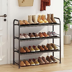 SUOERNUO Shoe Rack 3 Tier Storage Organizer for Closet Entryway Black