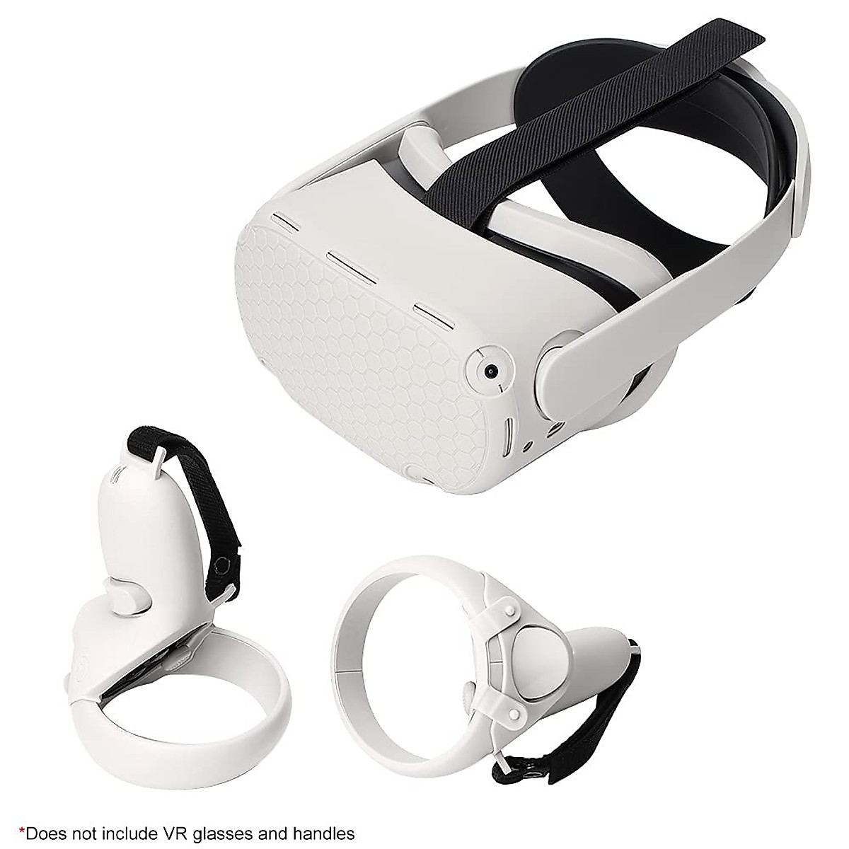 BWWNBY Soft Silicone Game VR Accessories Facial Pad Protective Cover Set VR Headset Cover Fit for Oculus Quest 2(Grey)