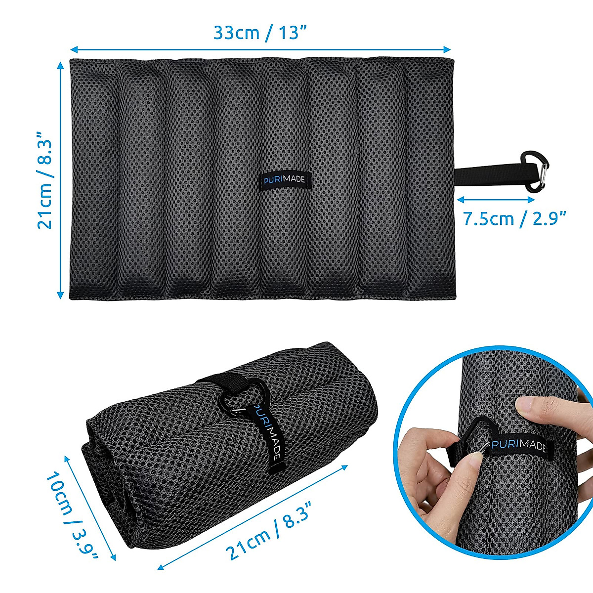 PURIMADE Bamboo Charcoal Air Purifying Bag,Reusable Natural Activated Charcoal Bags,300g Deodorizer and Odor Purifier,for Home,Car,Pet Space,Bathroom,Basement,Closet,Shoe Cabinets