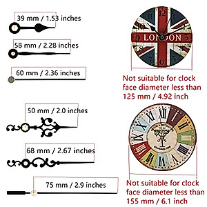 TIKROUND Youngtown 12888 Quartz DIY Wall Clock Movement Mechanism Repair Parts Replacement Kit Sweep Silent Movement,17 mm (43/64 inch) Shaft Length 9.5 mm (3/8 inch) Thread Length.