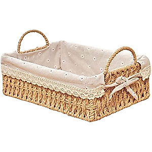 Woven Storage Baskets, Hand-woven Kitchen Organizer, Cosmetic Box for Breakfast, Vegetables, Toiletry