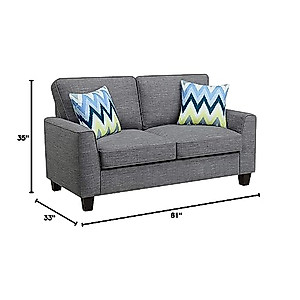 Serta Deep Seating Astoria 61" Loveseat in Light Gray