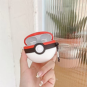 Beats Studio Buds Case Cover 2021,3D Cute Cartoon Cool Premium Silicone Case,for Boys and Girls Beats Studio Buds Shockproof Protective and Skin for Beats Studio Buds Charging Case (Pokeball)