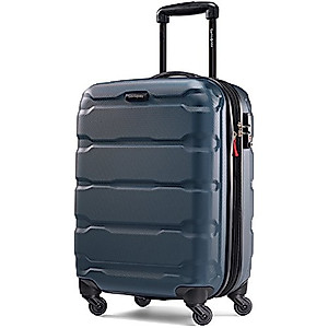 Samsonite 68311-2824 Omni Hardside Luggage Nested Spinner Set 20 Inch, 24 Inch, 28 Inch - Teal Bundle w/Deco Gear Luggage Accessory Kit (10 Item)