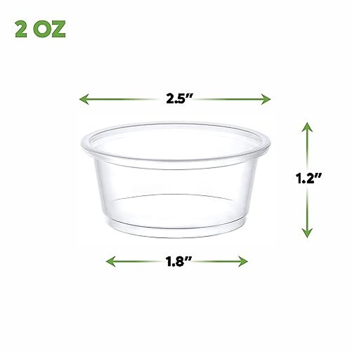 Comfy Package [250 Count - 2 oz.] Plastic Disposable Portion Cups (No Lids) Souffle Cups