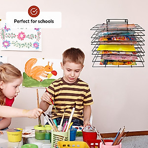 ODOXIA Art Drying Rack Hanging for Classroom | Small Hangable Paint Drying Rack | 8 Removable Shelves | Canvas Rack Art Storage | Painting Drying Rack with Screws | Stack Rack for Painting, Drawings