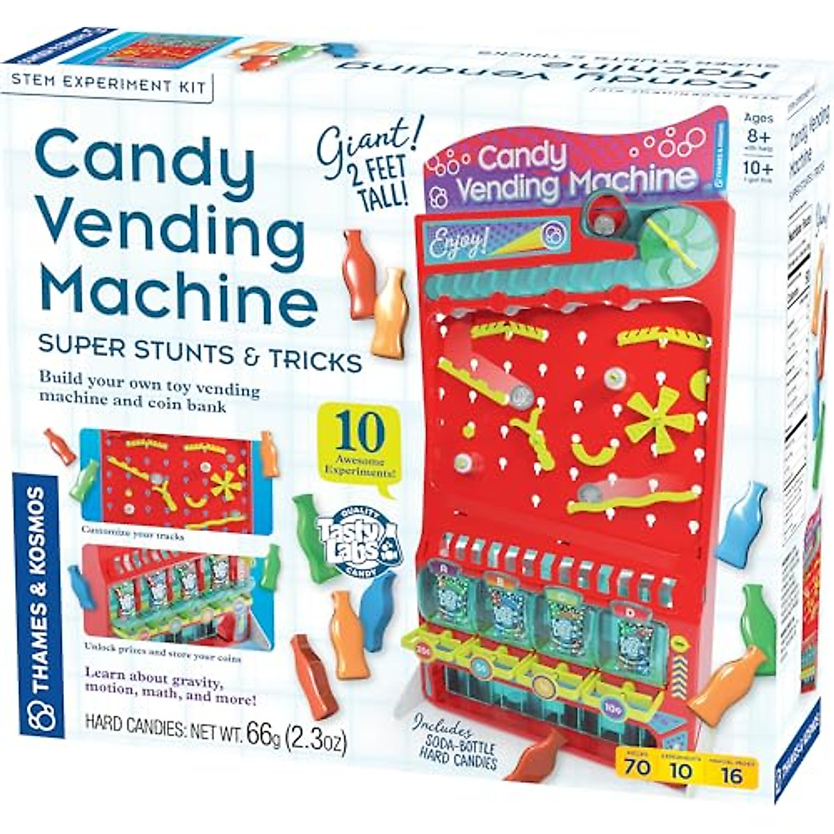 Thames & Kosmos 2-ft Tall Candy Vending Machine STEM Kit | Build Toy Vending Machine with 10 Gravity & Motion Experiments | Coin Sorting Bank | Math & Engineering Lessons
