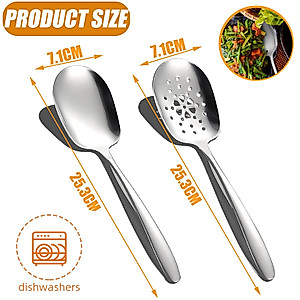 Tomuvpzn X Large Serving Spoons Set, 2 PCS Stainless Steel Serving Spoon, Large Serving Spoons for Buffet, Stainless Steel Cooking Spoon, Mixing Spoon for Banquet Buffet Restaurant Dishwasher Safe
