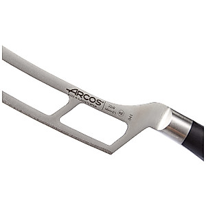 ARCOS Cheese Knife 6 Inch Nitrum Stainless Steel and 145 mm blade. Ergonomic Polyoxymethylene POM Handle. Series Riviera. Color Black